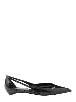Prada Pointed-toe Cut-out Ballerinas - Black