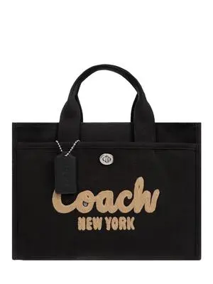 COACH Embroidered Logo Shopper Bag - Black