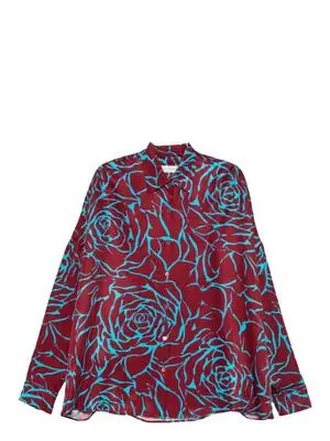 Dries Van Noten Printed Long Sleeve Shirt - Red