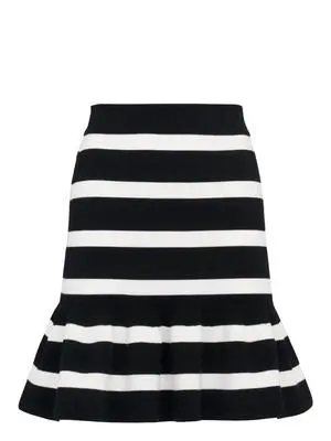 Alexander McQueen Striped Mini Skirt - Black