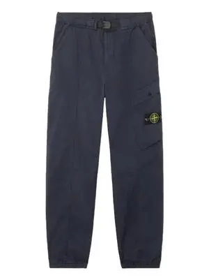 Stone Island Work Casual Pants With Velcro Waistband - Navy Blue