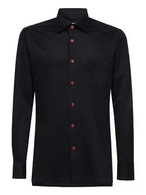 Kiton Lapel Long-sleeved Shirt - Black