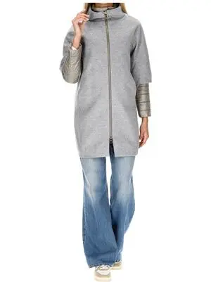 Herno Herno Quilted Insert Zip Coat Gray