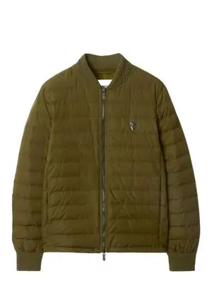 Burberry Logo Plaque Quilted Down Jacket - Brown