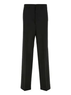 Ami Wide-leg Tailored Wool Trousers - Black