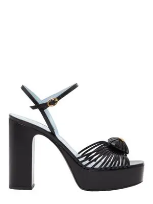 Valentino Garavani Coeur Royal Platform Sandals - Black