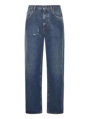 Dolce & Gabbana Straight Leg Distressed Denim Jeans - No