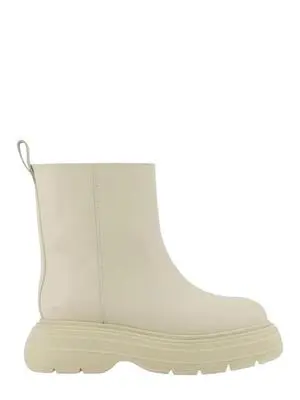 Gia Couture Thick Sole Ankle Boots - Nude