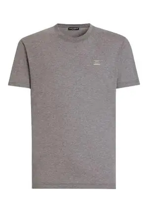 Dolce & Gabbana Dolce Gabbana Logo Tag Crewneck T-shirt - Grey