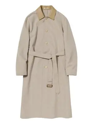 Auralee Long-sleeved Belted Coat - Nude