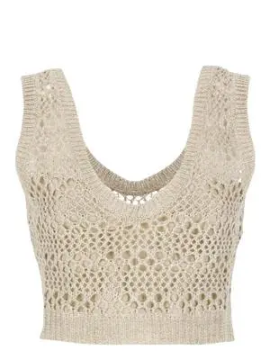BRUNELLO CUCINELLI Brunello Cucinelli Sleeveless Open-Knit Top
