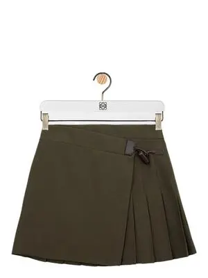 Loewe Pleated Mini Skirt - Khaki Green