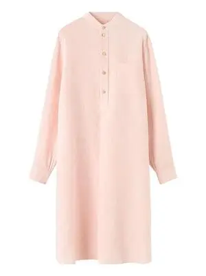 Loro Piana Loro Piana Long-Sleeved Shirt Dress With Side Slit Pink