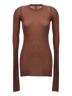 Rick Owens Rick Owens Ribbed Long Sleeve Top Pink