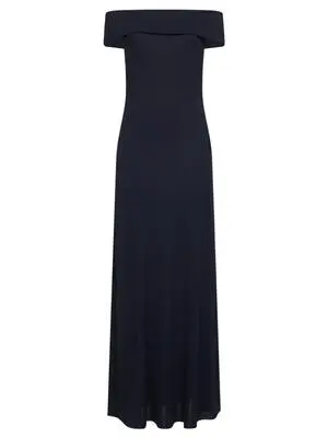 ALAÏA Alaia Off-the-Shoulder Maxi Dress With Flowing Hem