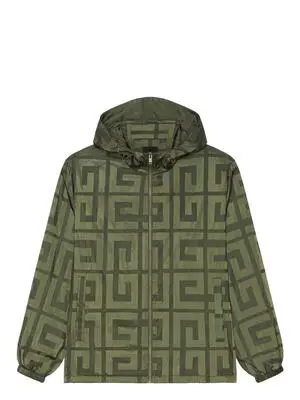 Givenchy 4g Pattern Hooded Windbreaker - Khaki