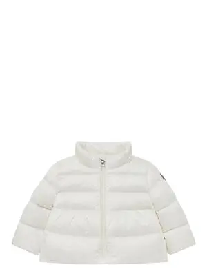 Moncler Joelette Packable Down Jacket With Stand Collar - White