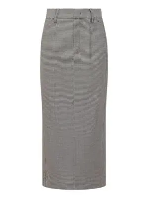 THE SEAFARER Houndstooth Pencil Skirt - Gray