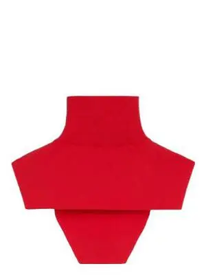 JIL SANDER Ribbed High Neck Top - Pulse Red