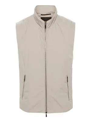 MOORER Sleeveless Vest With Stand Collar - Nude