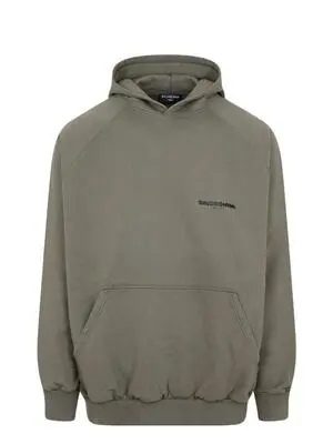 Balenciaga Logo Printed Long-sleeved Hoodie - Green