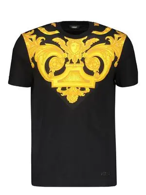 Versace Barocco-printed Crewneck T-shirt - Black