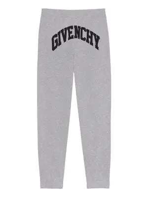 Givenchy Logo Printed Elastic Waist Jogging Pants - Gray