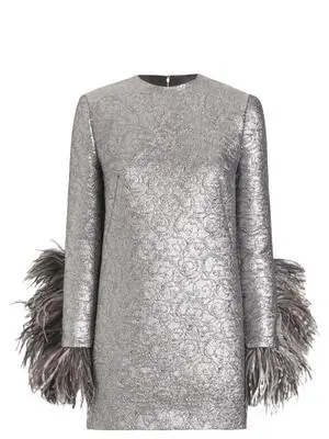 DOLCE & GABBANA Dolce & Gabbana Feather-Trimmed Mini Dress