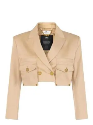 ELISABETTA FRANCHI Elisabetta Franchi Cropped Double-Breasted Jacket With Cargo Pockets