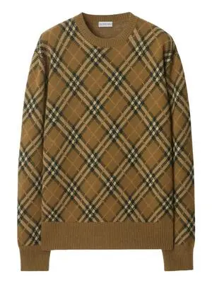 Burberry Checked Knitted Crewneck Jumper - Shrew