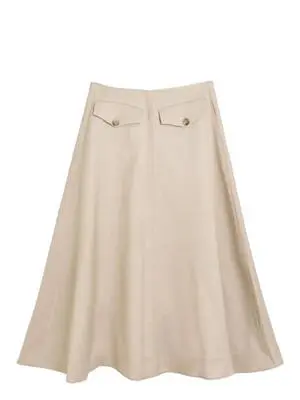 BY MALENE BIRGER A-line Pocketed Skirt - Oyster Gray