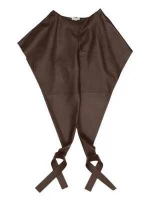 Alaïa Paneled High-waisted Faux-leather Pants With Tied Ankle Detail - Brown