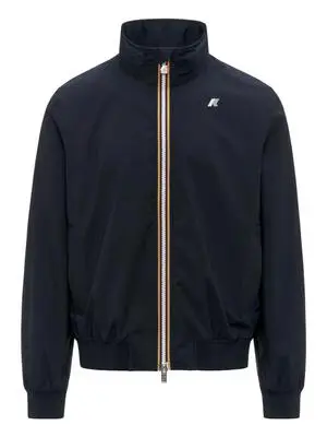 K-WAY Stand Collar Zip-up Jacket With Packable Hood - Blue Depth