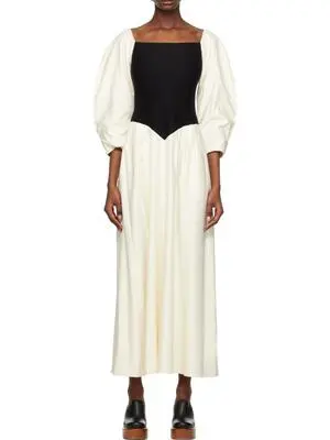 Gabriela Hearst Long Sleeve Contrasting Dress - White