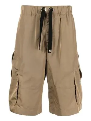 Versace Logo Print Drawstring Cargo Shorts - Brown