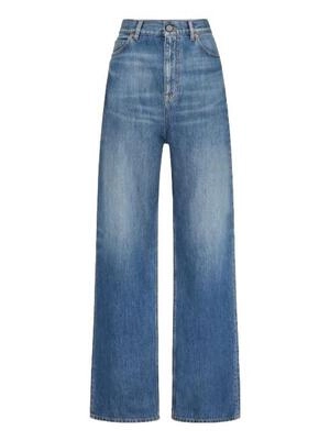 VALENTINO Valentino Logo Patch Straight Leg Jeans