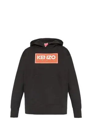 Kenzo Logo Embroidered Oversized Hoodie - Black