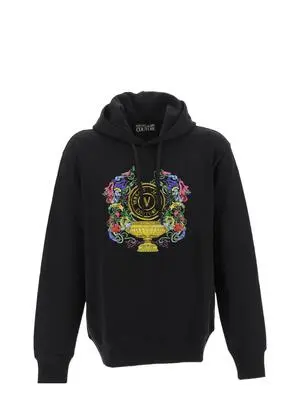 Versace Logo-printed Drawstring Hoodie - Black