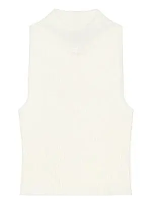 COURREGES Courrèges Mock-Neck Cropped Ribbed Tank Top