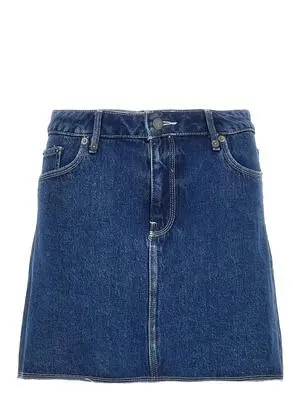 A.P.C. A.P.C. Raw Edge Hem Denim Mini Skirt