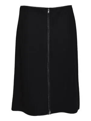 JIL SANDER Zip Up Midi Skirt - Black