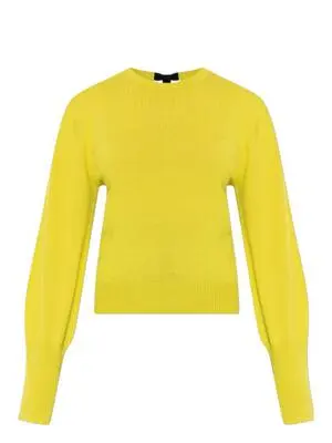 LANVIN Crew Neck Long Sleeve Sweater - Yellow