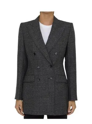 Dolce & Gabbana Double-breasted Jacket With Pointed Lapels - Grey