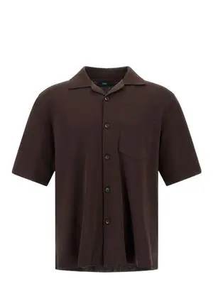 Herno Chest-pocket Short-sleeved Button-up Shirt - Brown