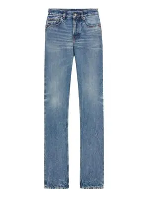 Saint Laurent High Waist Slim Fit Jeans - Blue