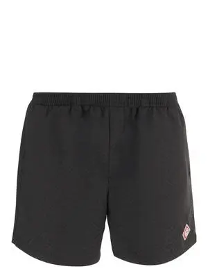 Casablanca Logo Print Elastic Waist Shorts - Black