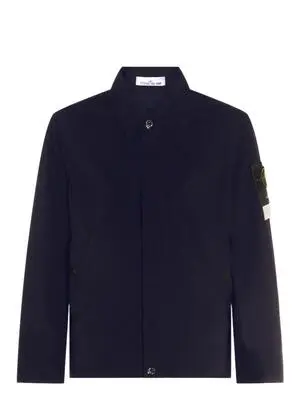 Stone Island Collared Logo Patch Jacket - Blue