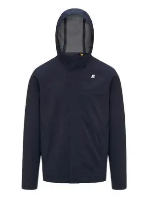 K-WAY Hooded Stretch Jacket With Zip Fastening - Blue Depth