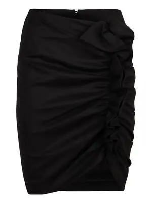 Nina Ricci Draped Midi Skirt - Black