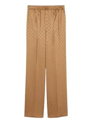 Gucci Gucci GG Jacquard Elastic Waistband Pants Camel